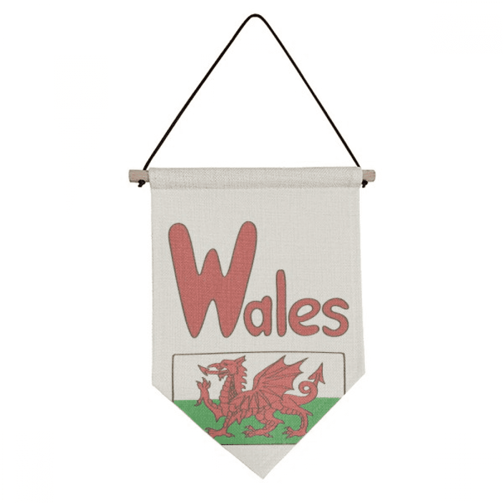 Wales National Flag Red Green Pattern Canvas Flag Hanging Wall Art ...