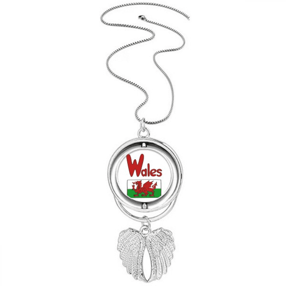 Wales National Flag Red Green Pattern Pendant Angel Wings Rotating ...