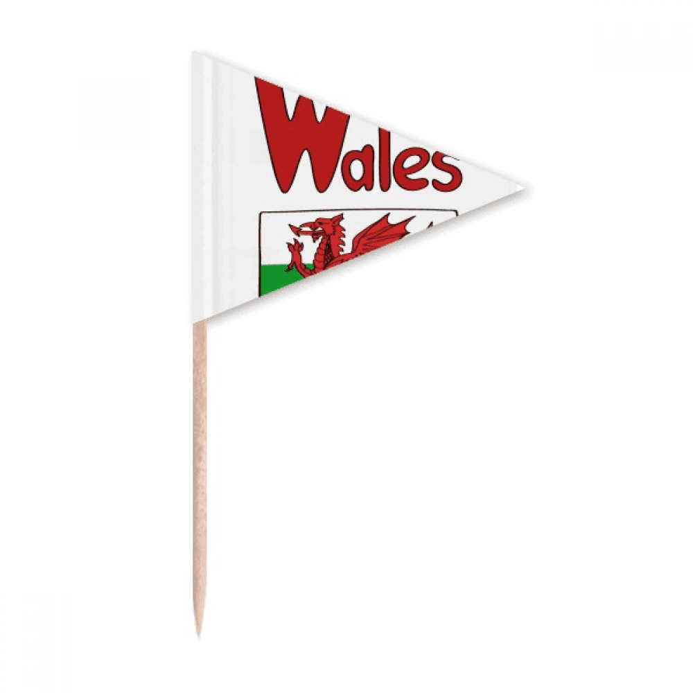Wales National Flag Red Green Pattern Toothpick Triangle Cupcake ...
