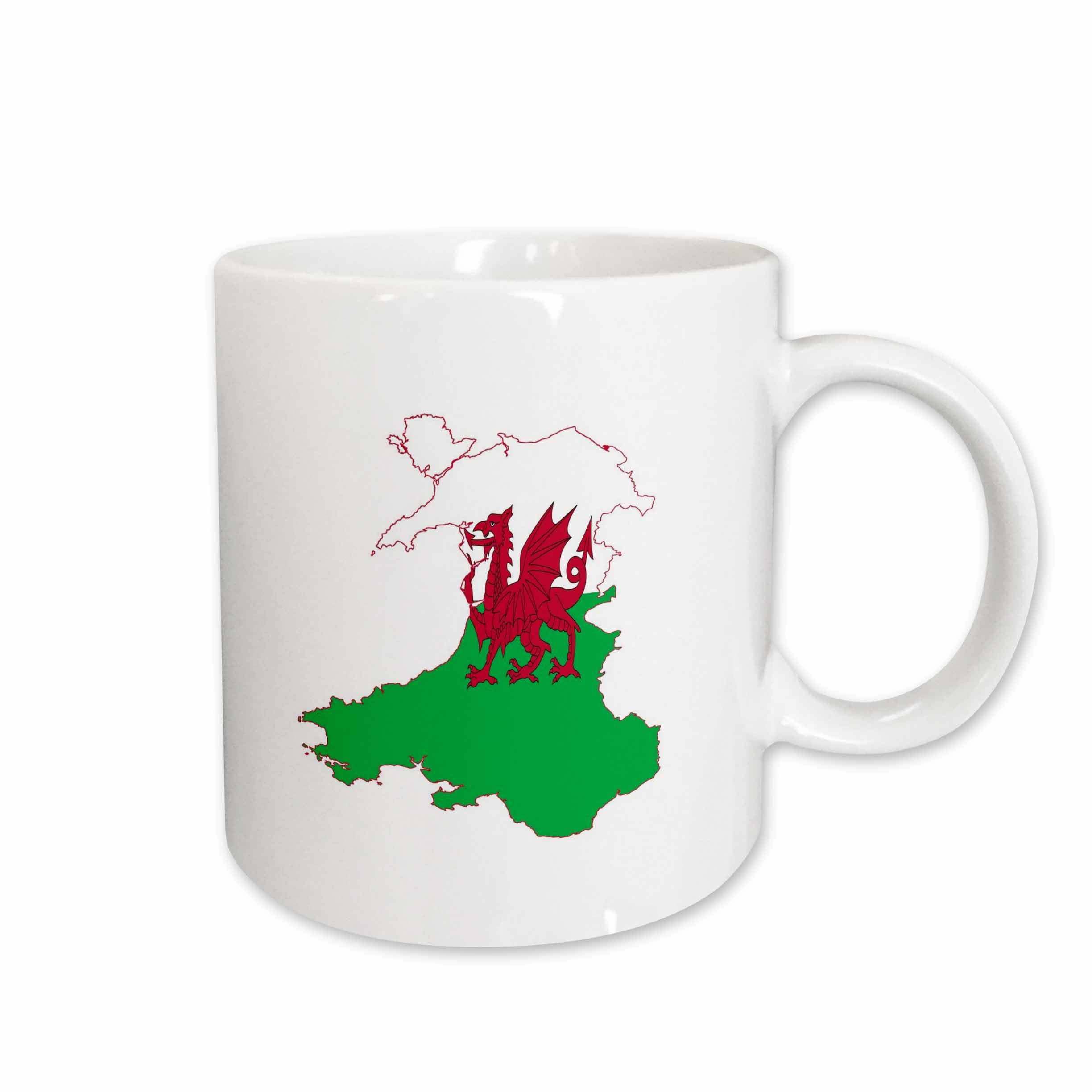 3drose, Wales Outline Map Filled with Welsh Flag, 15oz Mug - Walmart.com