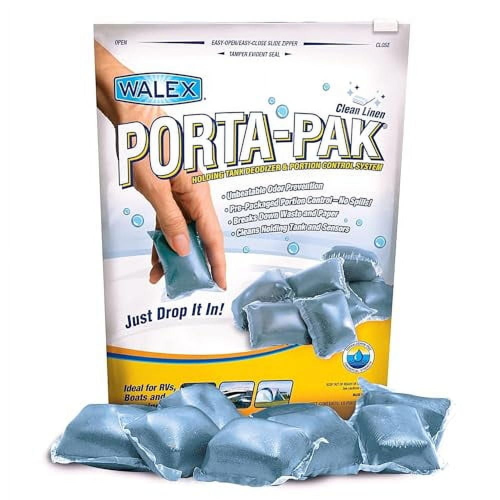 Walex Porta-Pak RV Toilet Treatment Pods, Black Tank Cleaner, 10-Pack ...