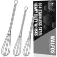 Walfos Stainless Steel Whisk, Mini Whisk Set,6''+7''+8''wire whisks for ...