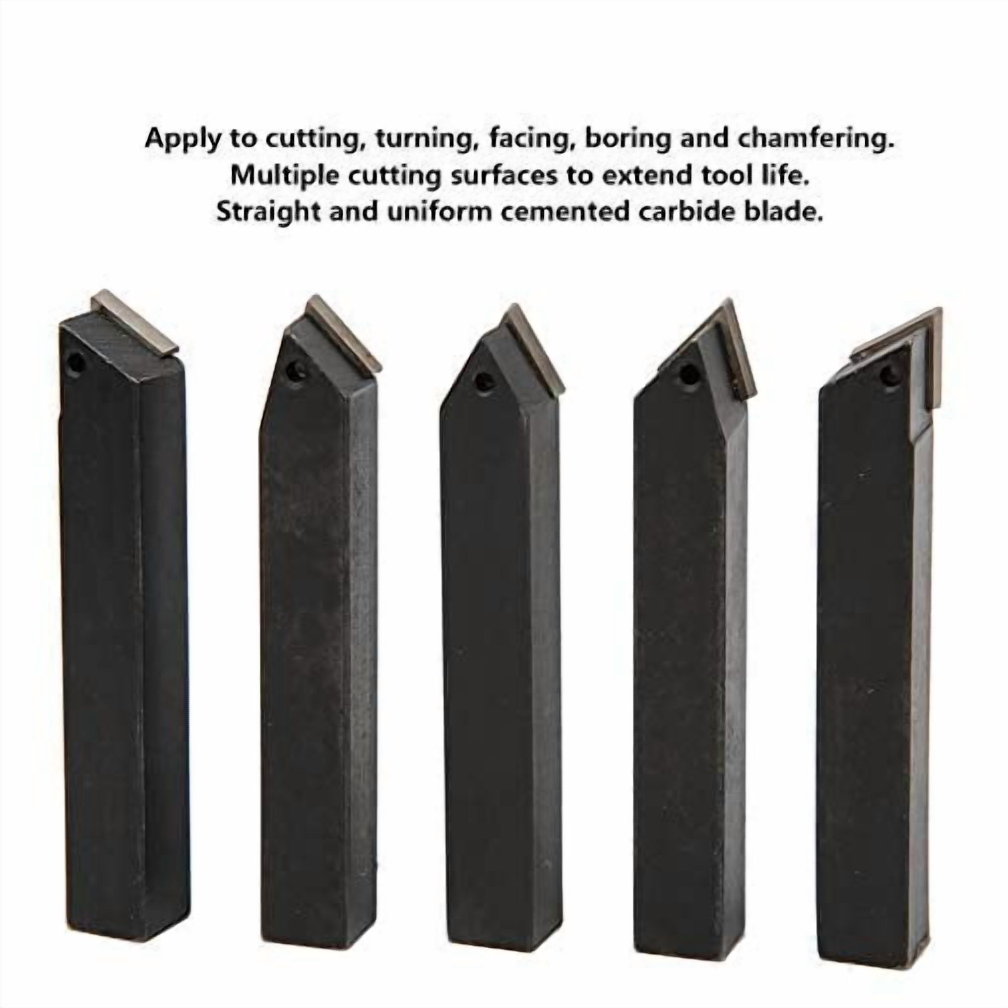 Walfront 5PCS 3/8in Indexable Turning Tool Holder Lathe Bit Set 60°/75 ...