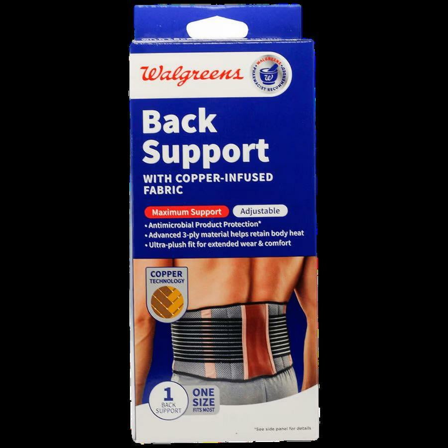 Walgreens Adjustable Back Support With Copper Infused Fabric With ...
