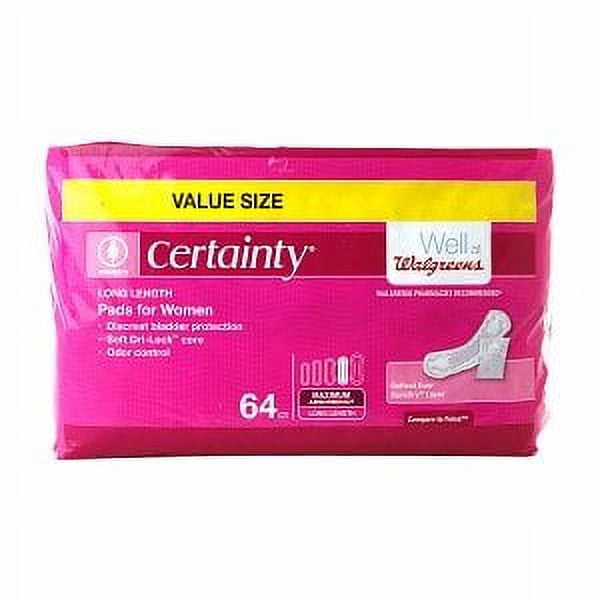 Walgreens Certainty Bladder Protection Pads, Large 64 ea - Walmart.com