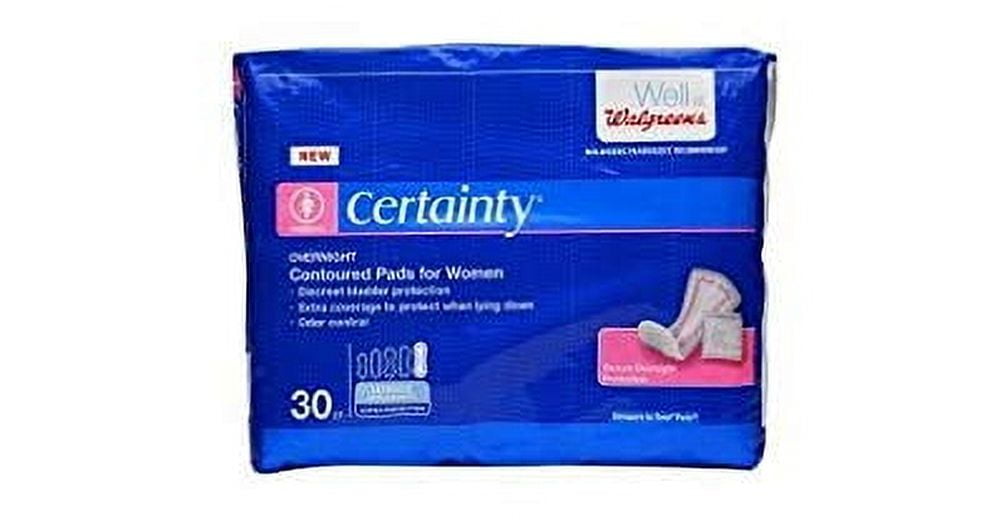 Walgreens Certainty Pads for Women, Overnight Absorption, 30 ea ...