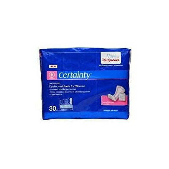 Walgreens Certainty Pads for Women, Overnight Absorption, 30 ea ...
