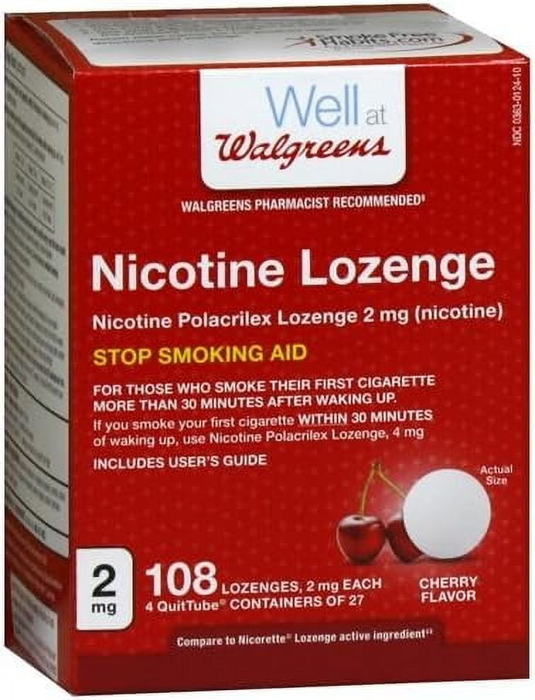 Walgreens Nicotine Lozenges 2mg, Cherry, 108 ea - Walmart.com