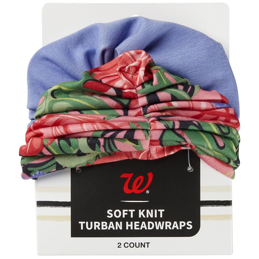 Walgreens Soft Knit Turban Headwrap, Assorted Designs, 2-Pieces ...