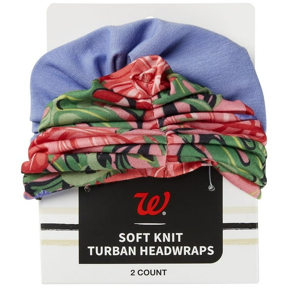 Walgreens Soft Knit Turban Headwrap, Assorted Designs, 2-Pieces ...