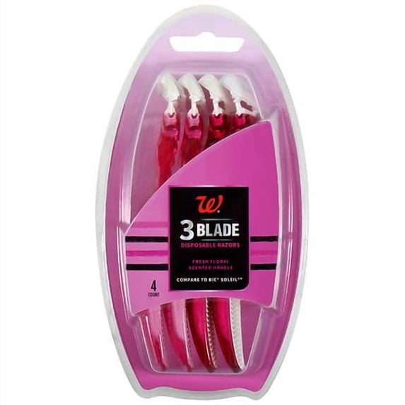 Walgreens Women's 3 Blade Disposable Razors with Fresh Floral Scented ...