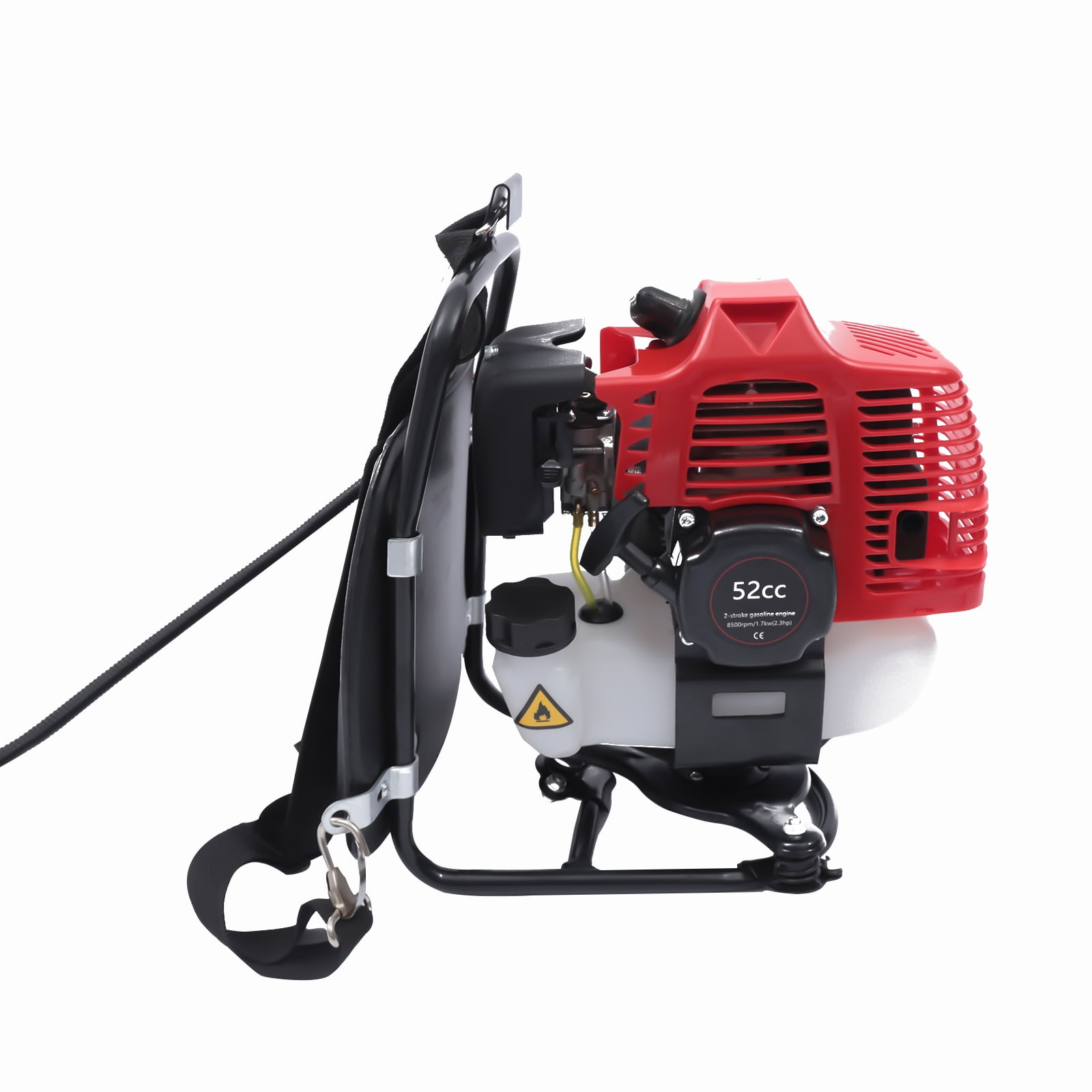 Walk Behind Leaf Blower with Nylon Brush Head and Curved Baffle, 52cc 2 ...
