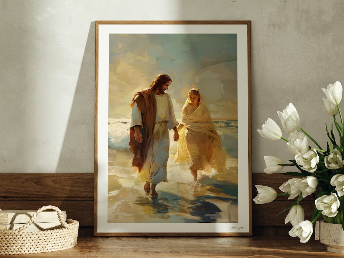 Walk By Faith Jesus Christ Portrait Proverbs 31 Woman Mothers Day Home ...