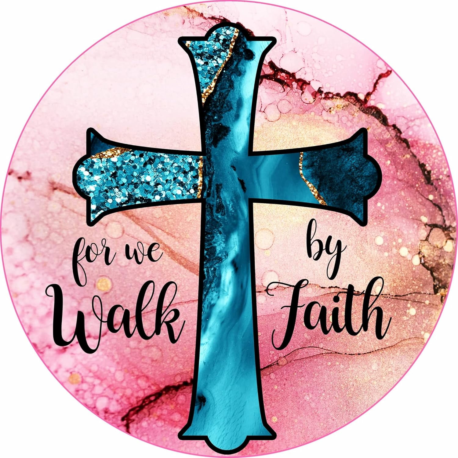 for We Walk by Faith Sign Cross Sign Everyday Sign Easter Sign Year ...
