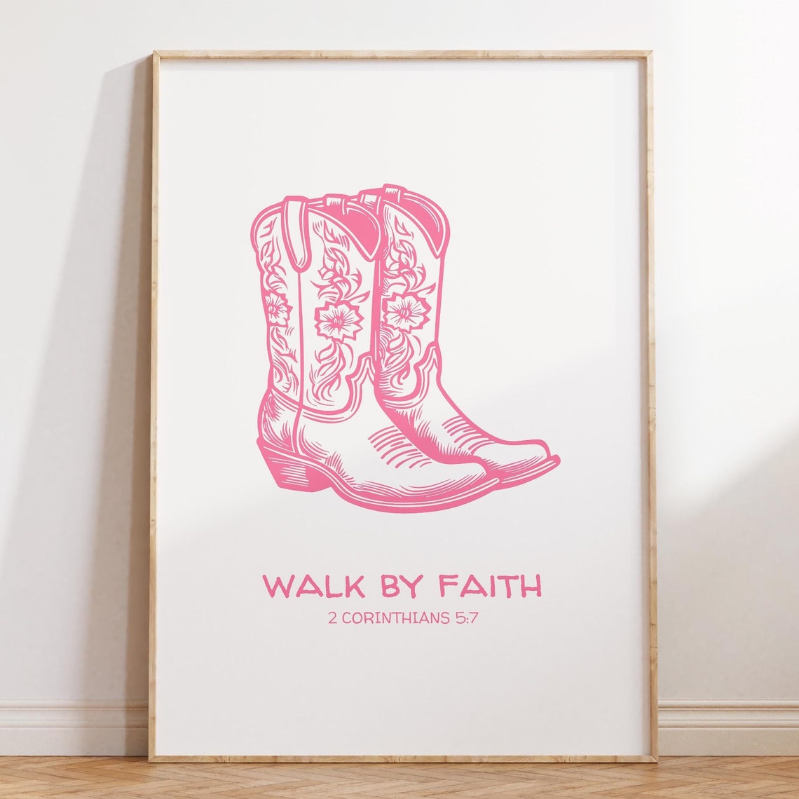 Walk By Faith Western Christian Wall Art Cowboy Decor Bible Verse ...
