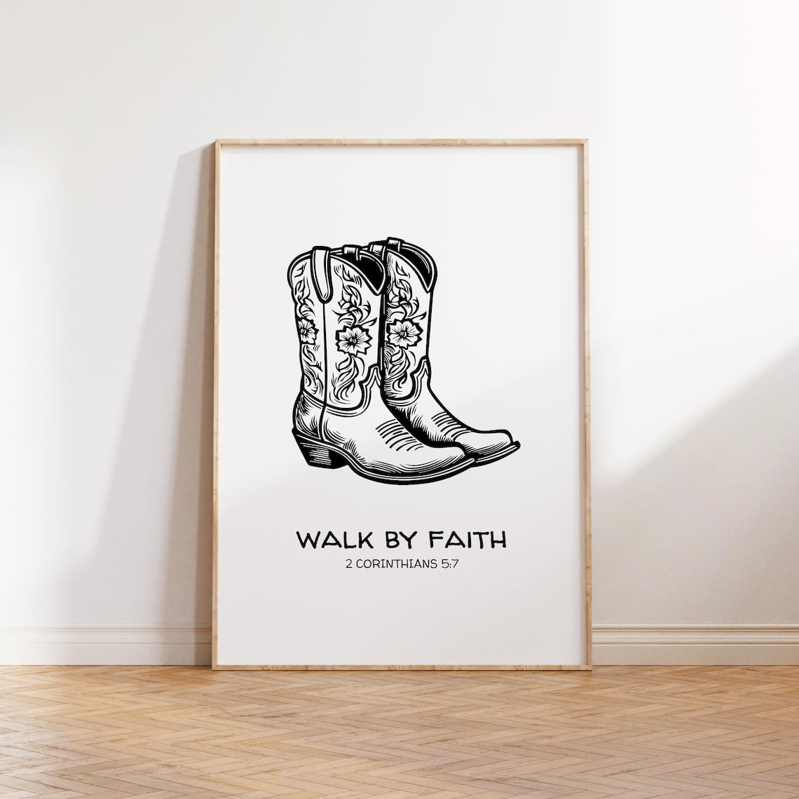 Walk By Faith Western Christian Wall Art Cowboy Decor Bible Verse ...
