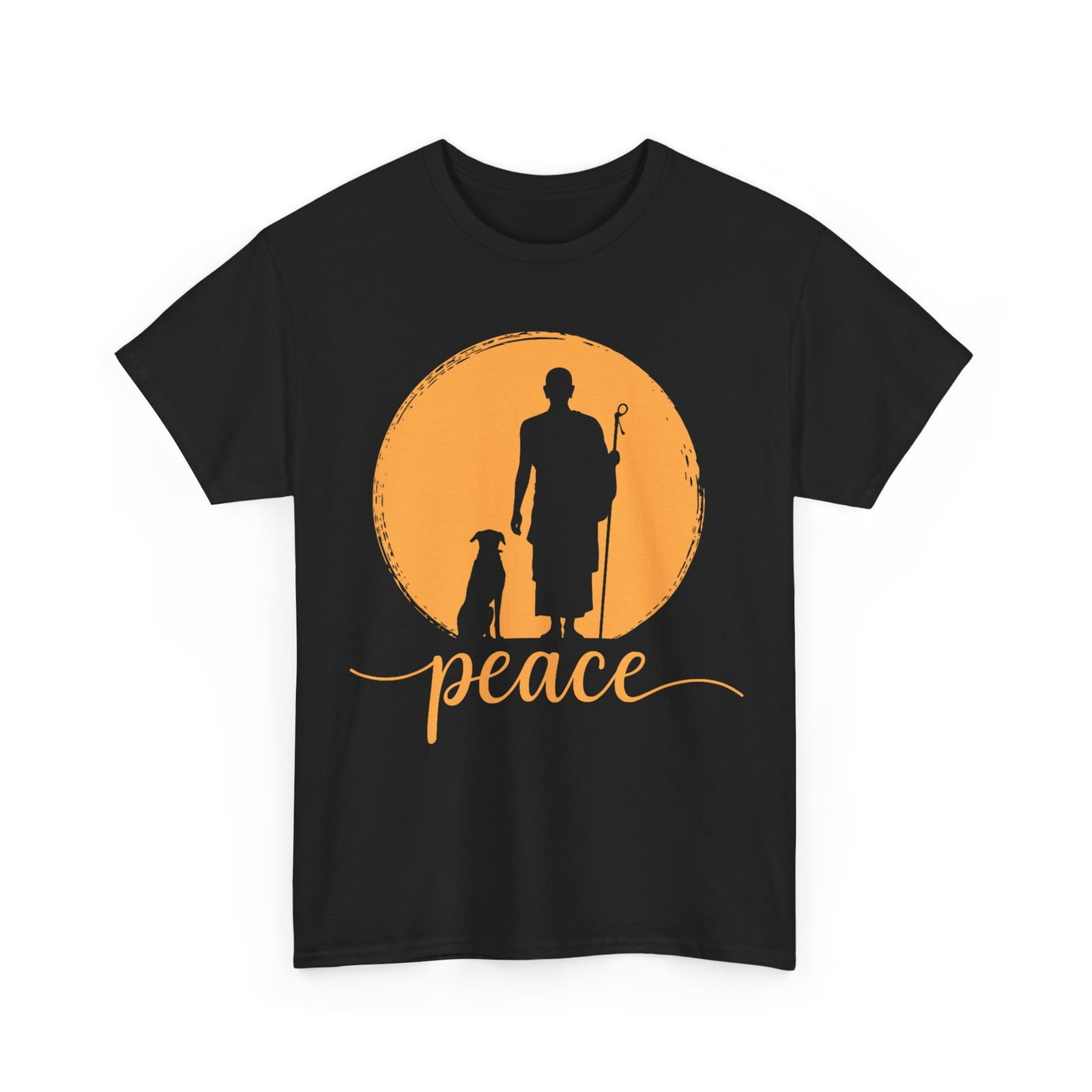 Walk For Peace Monks With Aloka Dog Minimalist Zen Art T-Shirt ...
