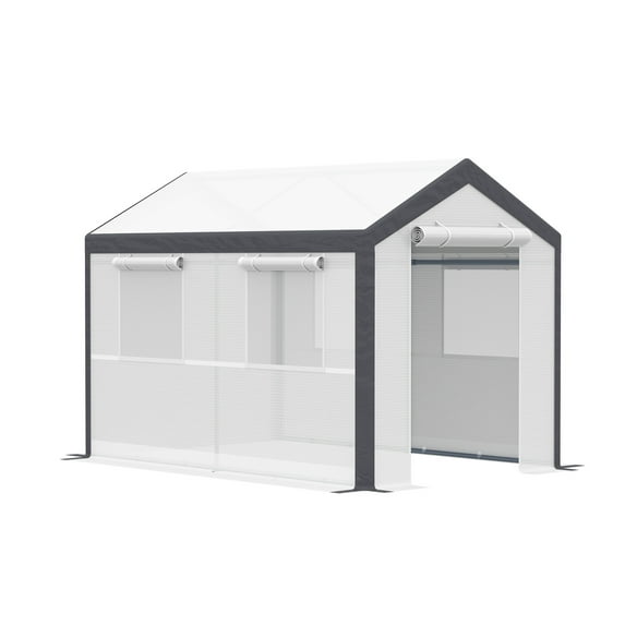 Walk-In Greenhouse 10x7x7ft, Outdoor Garden Greenhouse with Windows ...