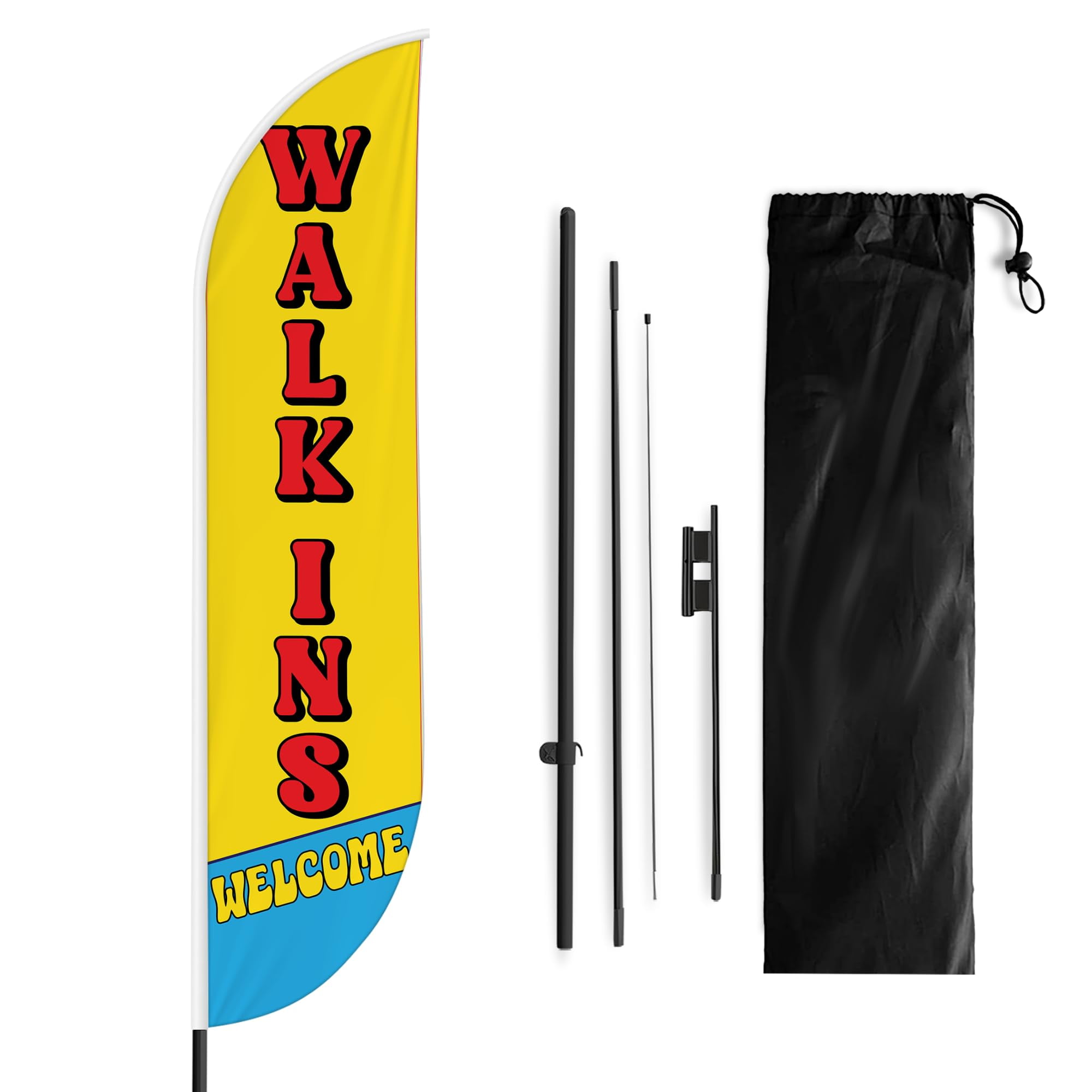Walk-Ins Sign Feather flag Pole Mount for Outdoor by DreamController ...