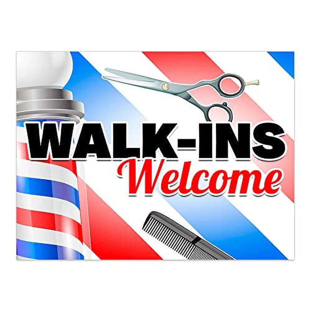Walk-Ins Welcome - Barber (32" x 24") Perforated Removable Window Decal ...