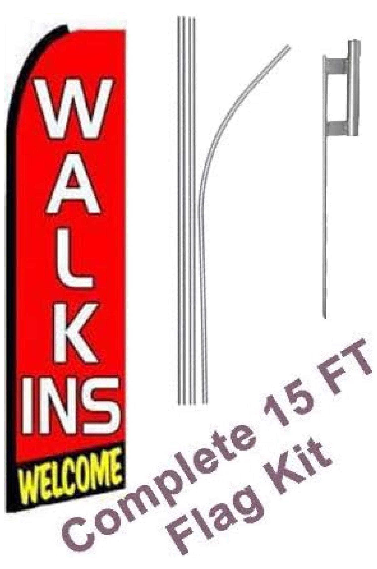 - "Walk Ins Welcome (Extra Wide)" Complete Flag Kit - Includes 12 ...