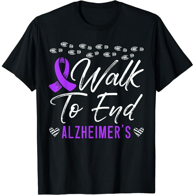 Walk To End Alzheimer's Disease Dementia I Wear Purple T-Shirt ...