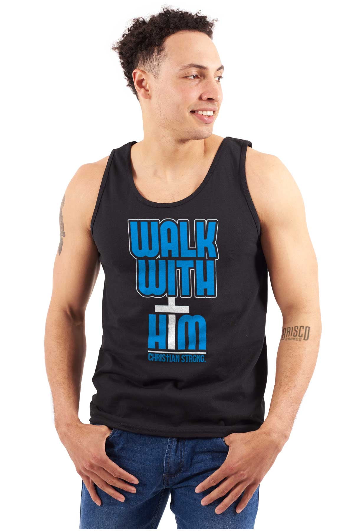 Walk With Him Jesus Christ Faith Unisex Plus Size Tank Top Brisco ...