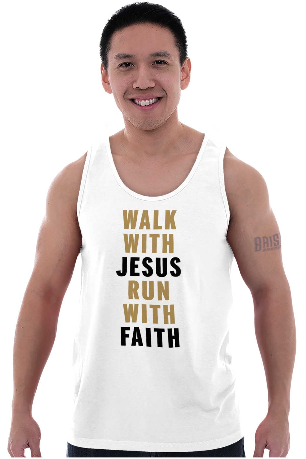 Walk With Jesus Christ Run Religious Unisex Plus Size Tank Top Brisco ...