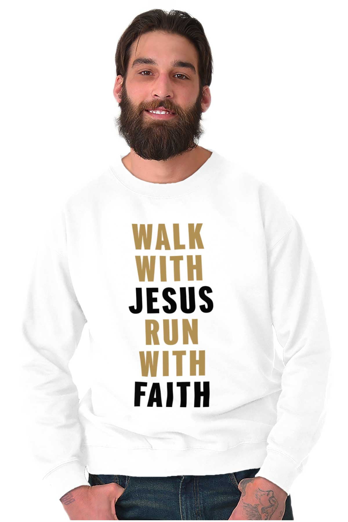 Walk With Jesus Christ Run Religious Unisex Plus Fleece Graphic ...