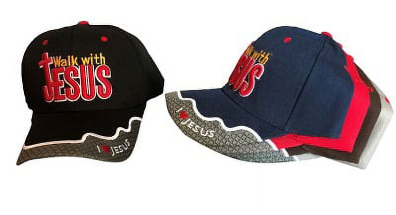 Walk With Jesus Christian Baseball Caps - Mixed Colors Uni-Sex Style ...