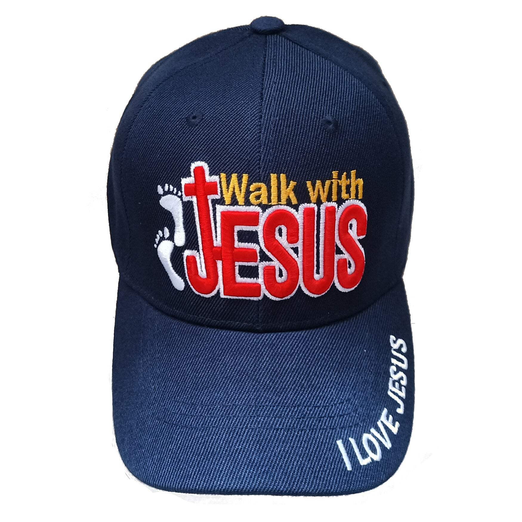 Walk With Jesus Christian Baseball Hat Cap (Blue) - Walmart.com