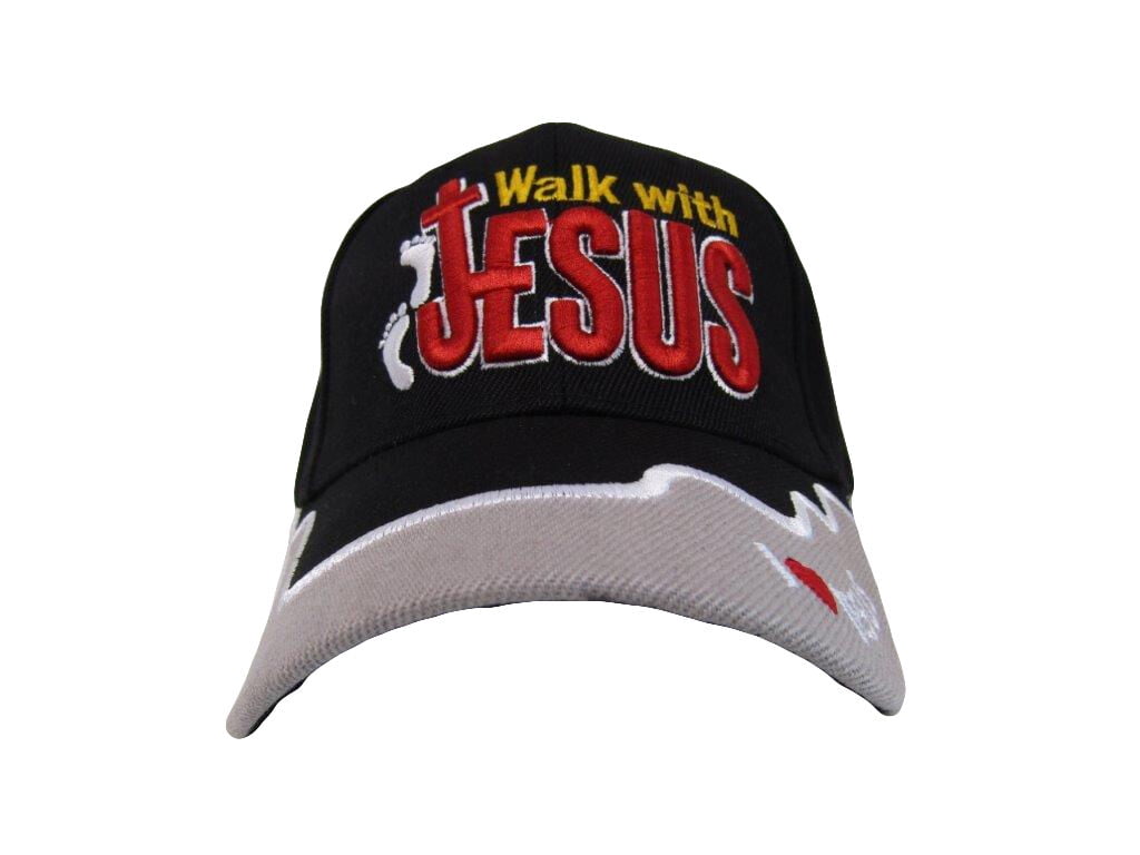 Walk With Jesus Hat Ball Cap I Love Heart Jesus Black HAT CAP ...