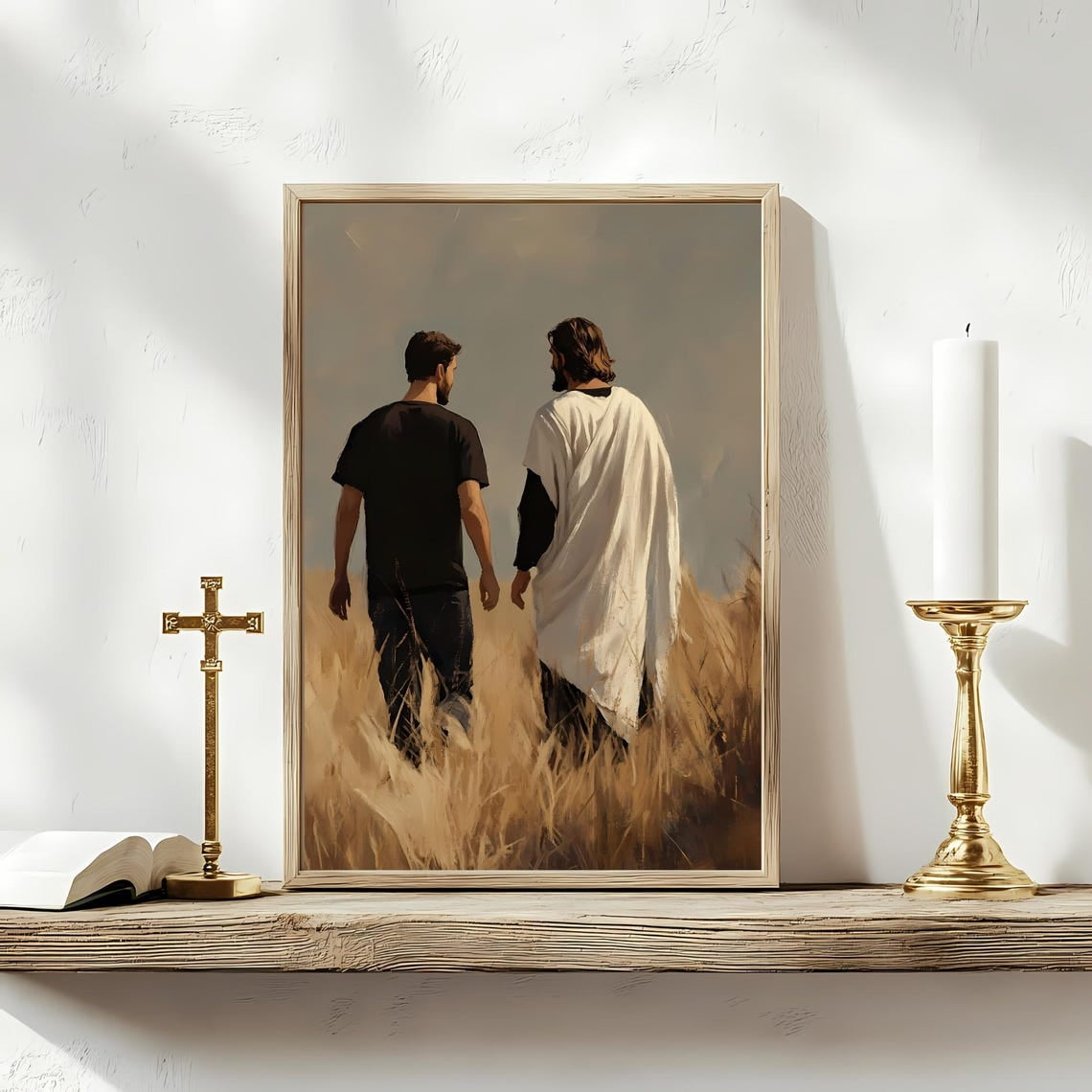 Walk With Jesus In The Wheat Field, Jesus And Man Art, Christian, Lds ...