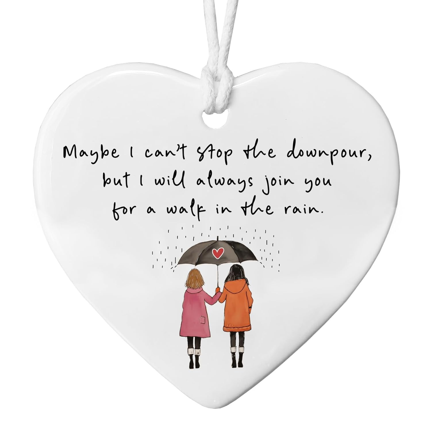 Walk With You In The Rain Ornament, Friendship Gift For Best Friend ...