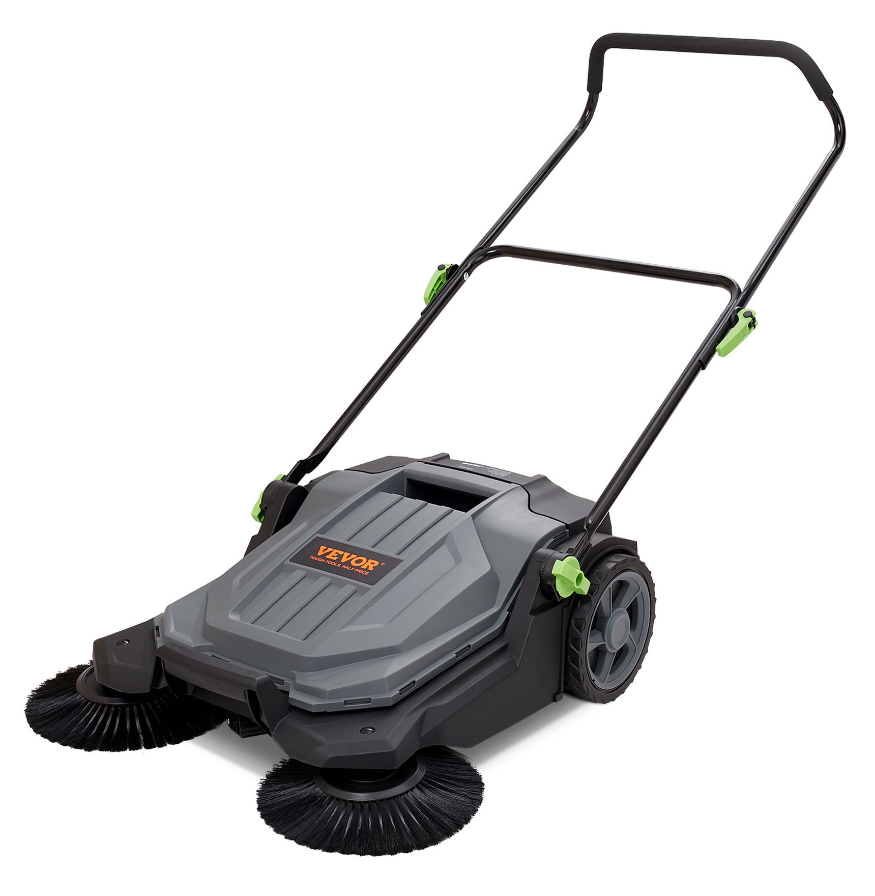Walk-behind Hand Push Floor Sweeper, 25.6" Sweeping Width Floor Sweeper ...