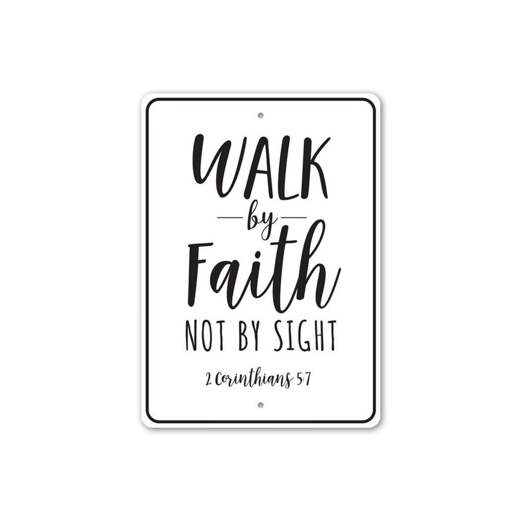 Walk by Faith Sign, Inspirational Bible Verse Sign, Scripture Wall ...