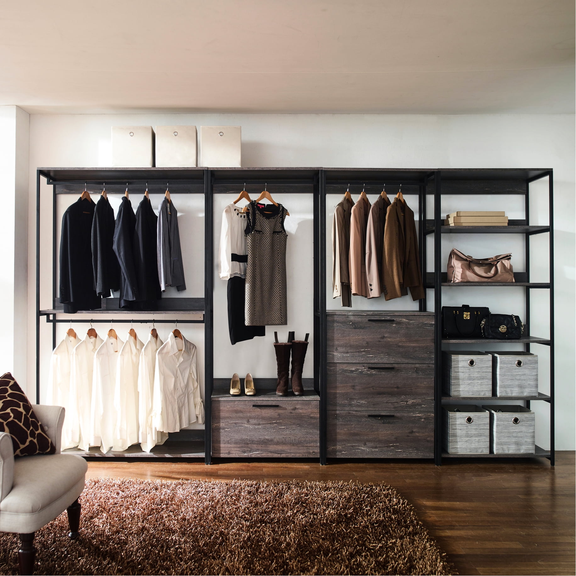 Walk-in Closet: Powder Coated Metal Frame For Enhanced Durability ...