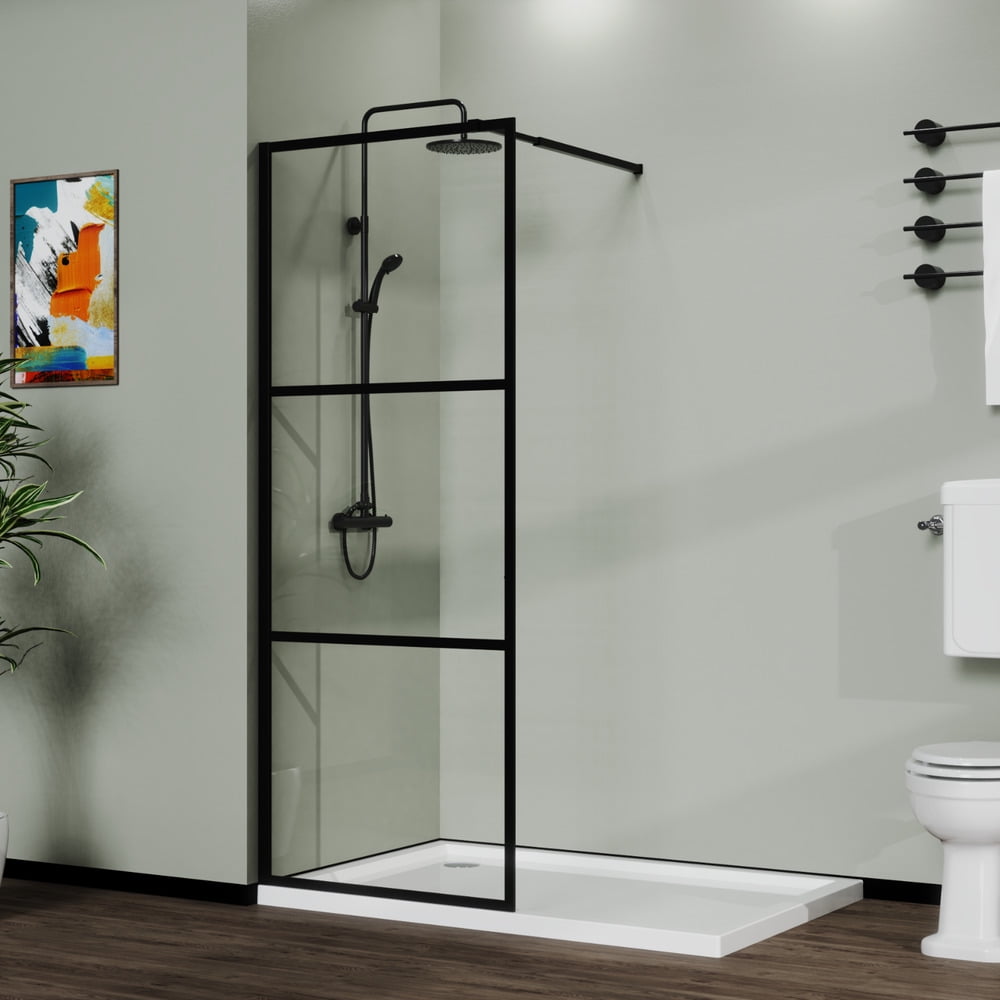 Walk-in Glass Shower Screen Shower Door Aluminium 3-panel design in USA ...
