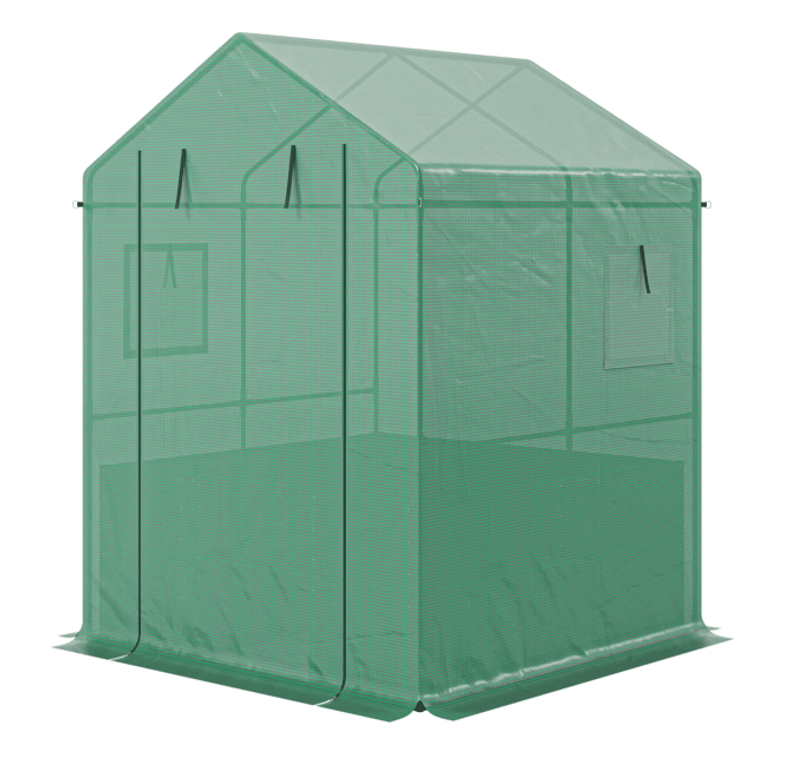 Walk-in Greenhouse, 55.5" Grow House with Raised Bed, Steel Frame UV ...