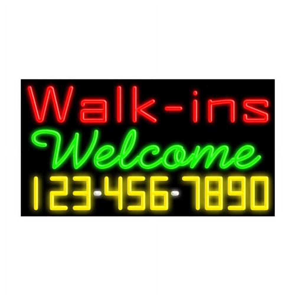 Walk ins Welcome-Glass Neon Sign Made in USA - Walmart.com