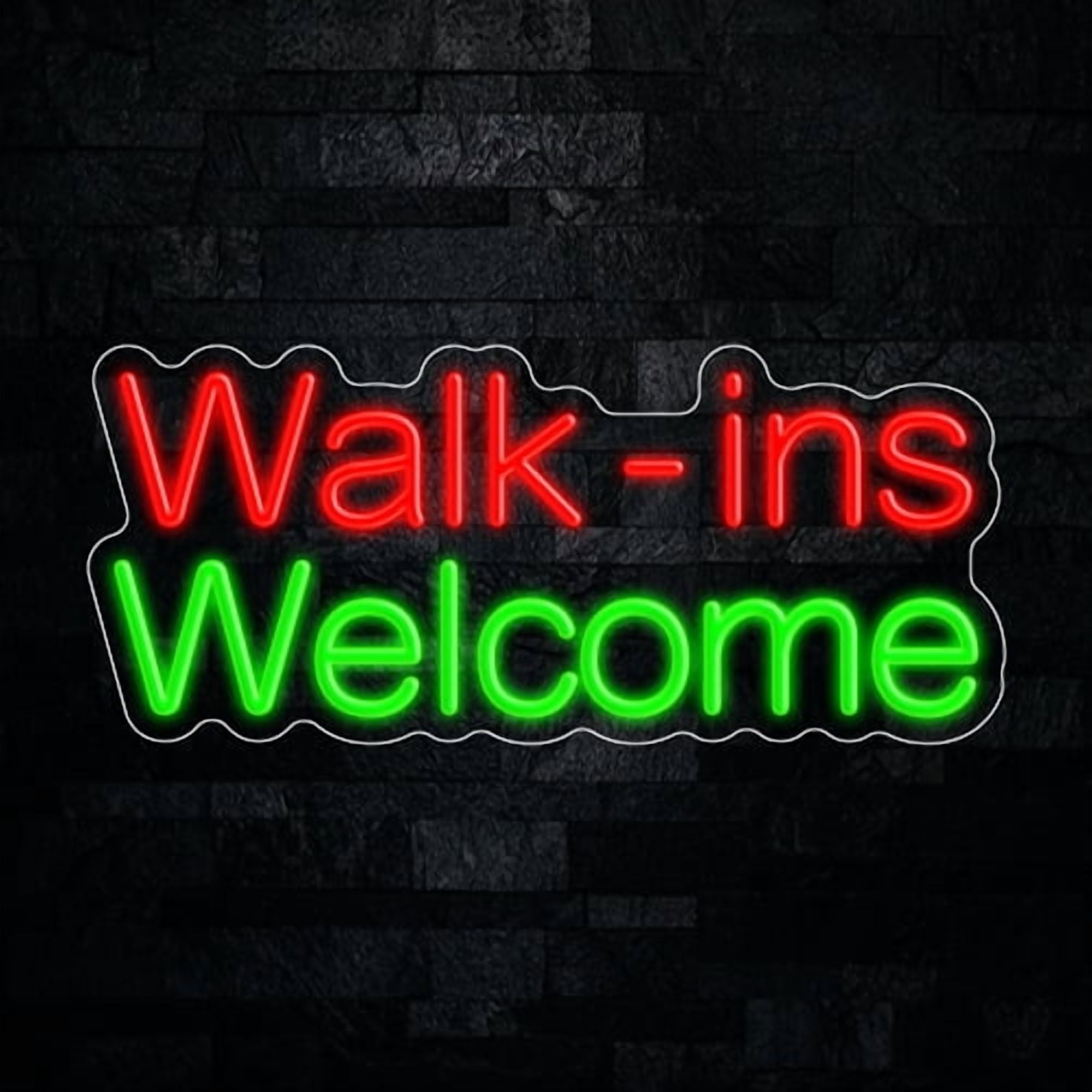 Walk ins Welcome LED Neon Sign 23"L x 10"H #33537 - Walmart.com