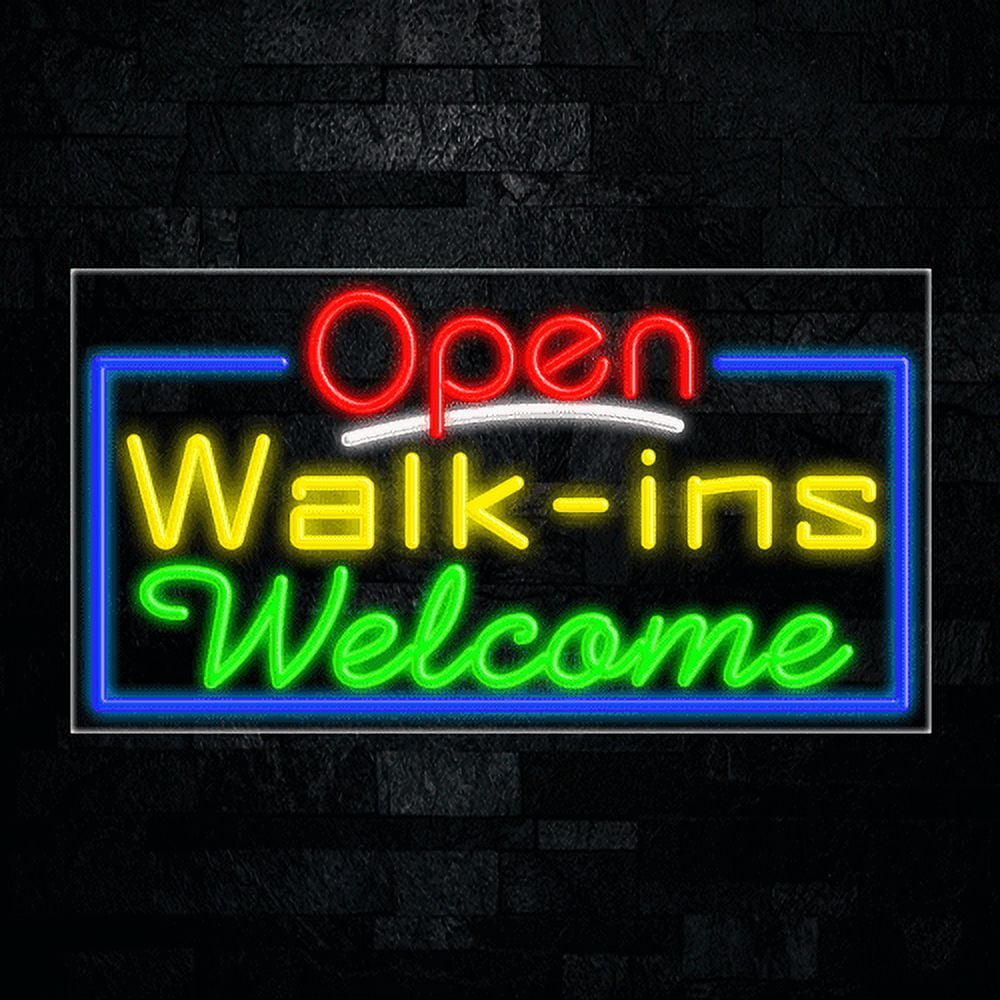 Walk ins Welcome LED Neon Sign 33"L x 18"H #35415 - Walmart.com