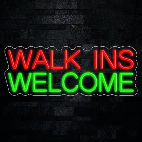 Walk ins Welcome Neon LED Sign 24"L x 9"H #32863 - Walmart.com