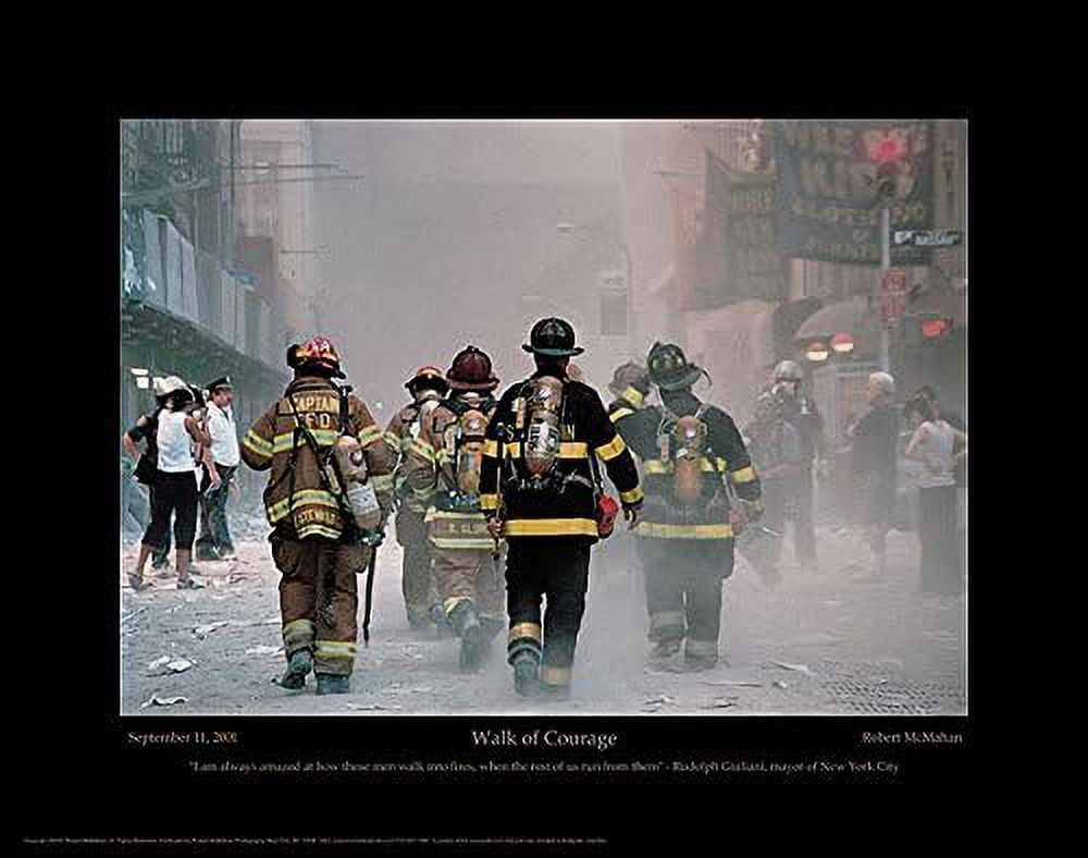 "Walk of Courage" 9/11 Firefighter Photo 22x28 Poster Print - Walmart.com