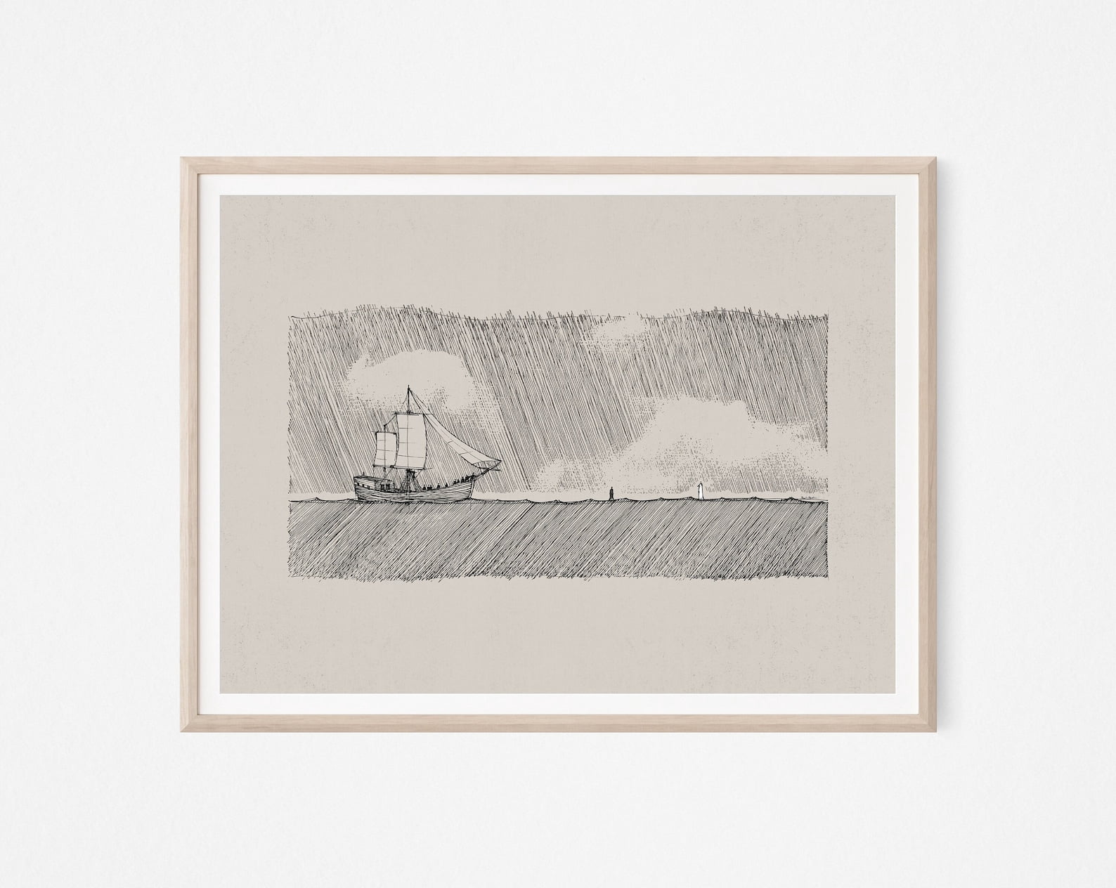 Walk on Water (Peter and Jesus) Poster and Canvas, Jesus Art, Bible Art ...