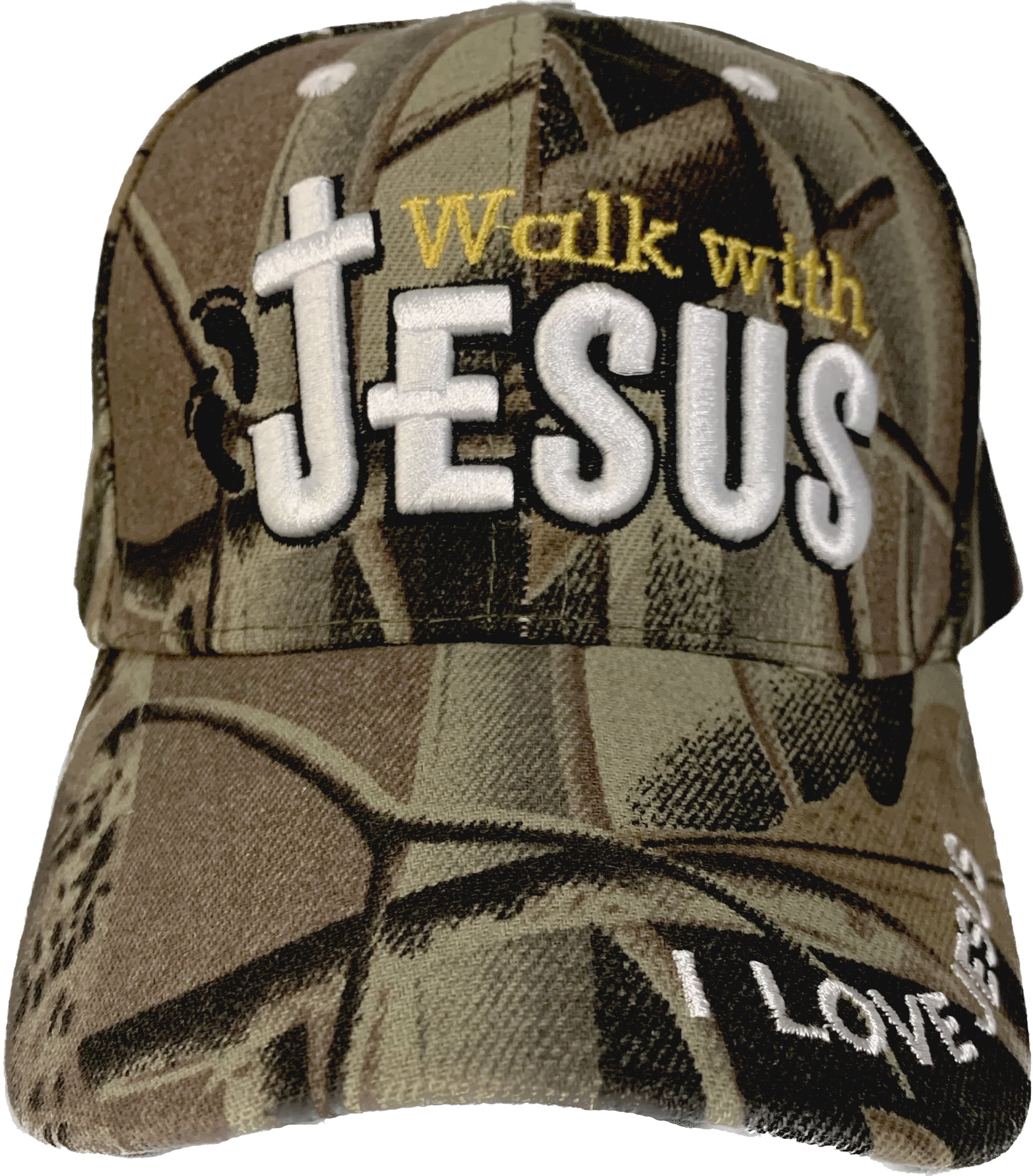 Walk with Jesus "I Love Jesus" Adjustable Baseball Cap (Camo) - Walmart.com