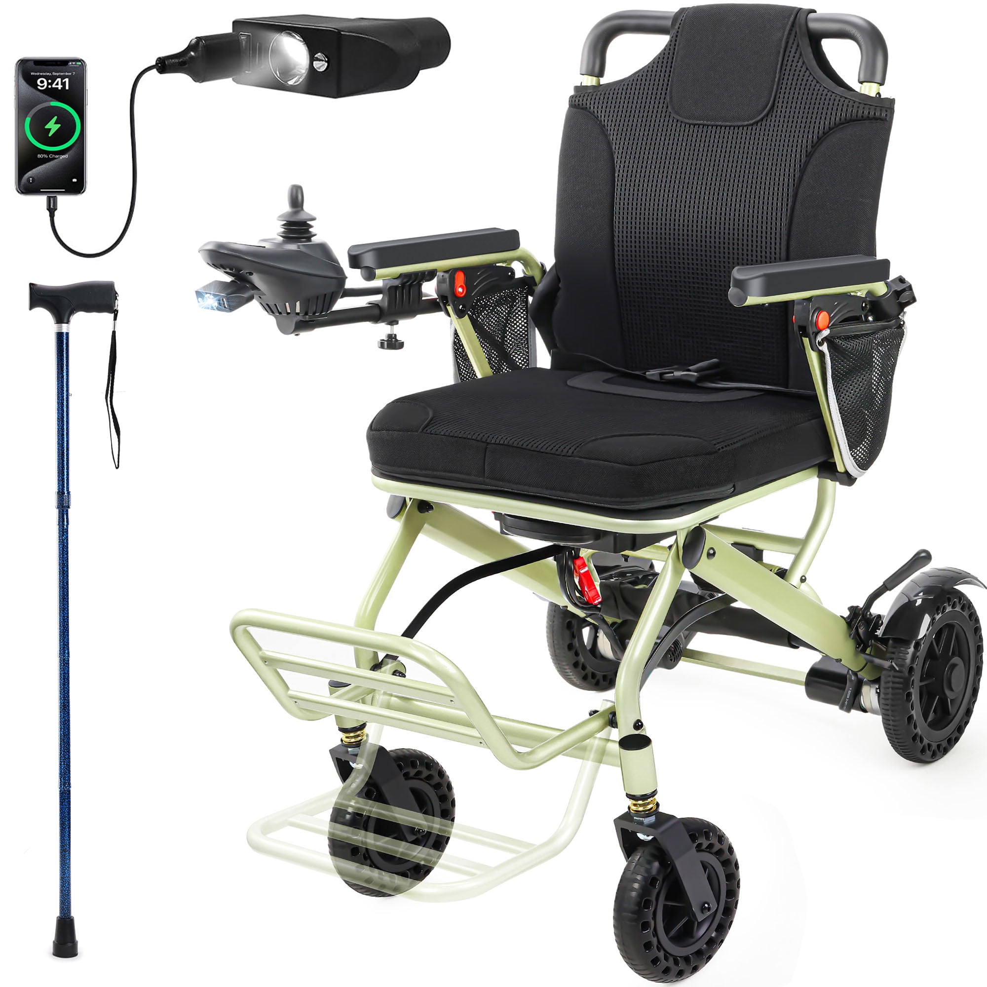 WalkFeel 36lb Electric Wheelchair for Adults Lightweight Foldable, 10mi ...