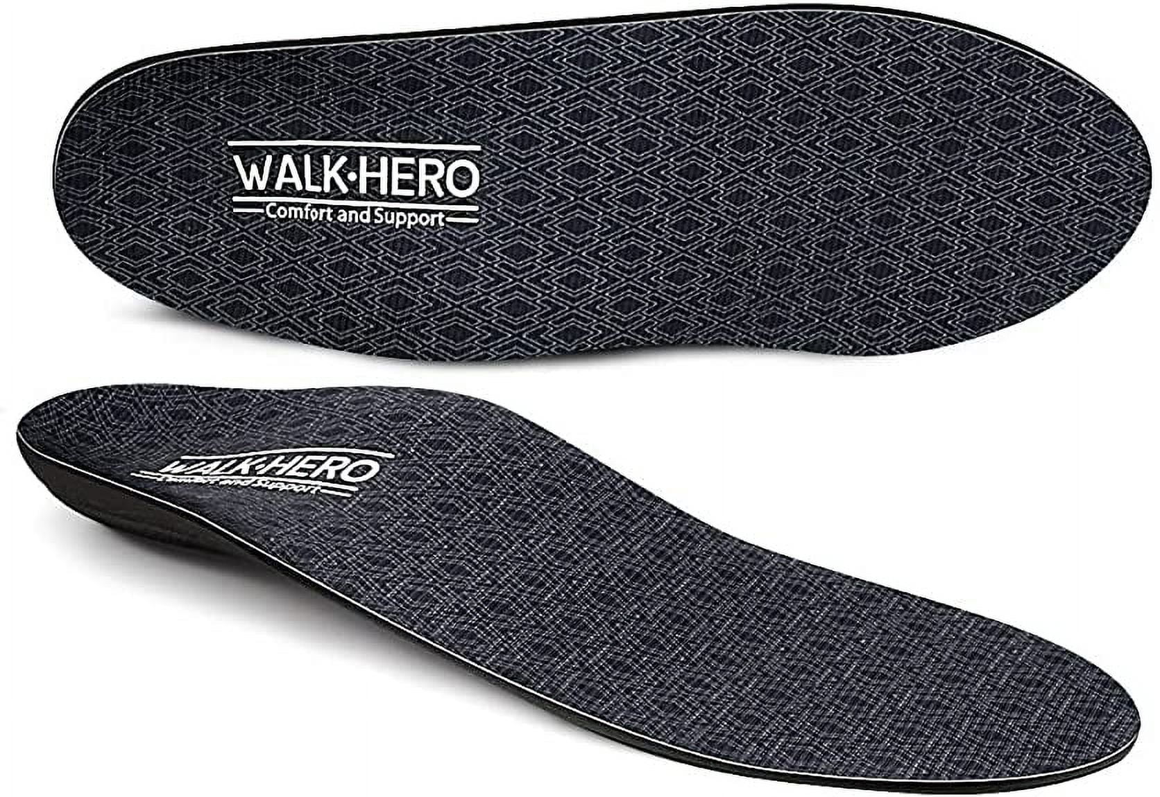 WalkHero Adult Unisex Arch Support Insoles Plantar Faciitis Orthotics ...