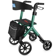 MAXWALK Rollator Walker for Tall Seniors, 12'' All Terrain Big Rubber ...