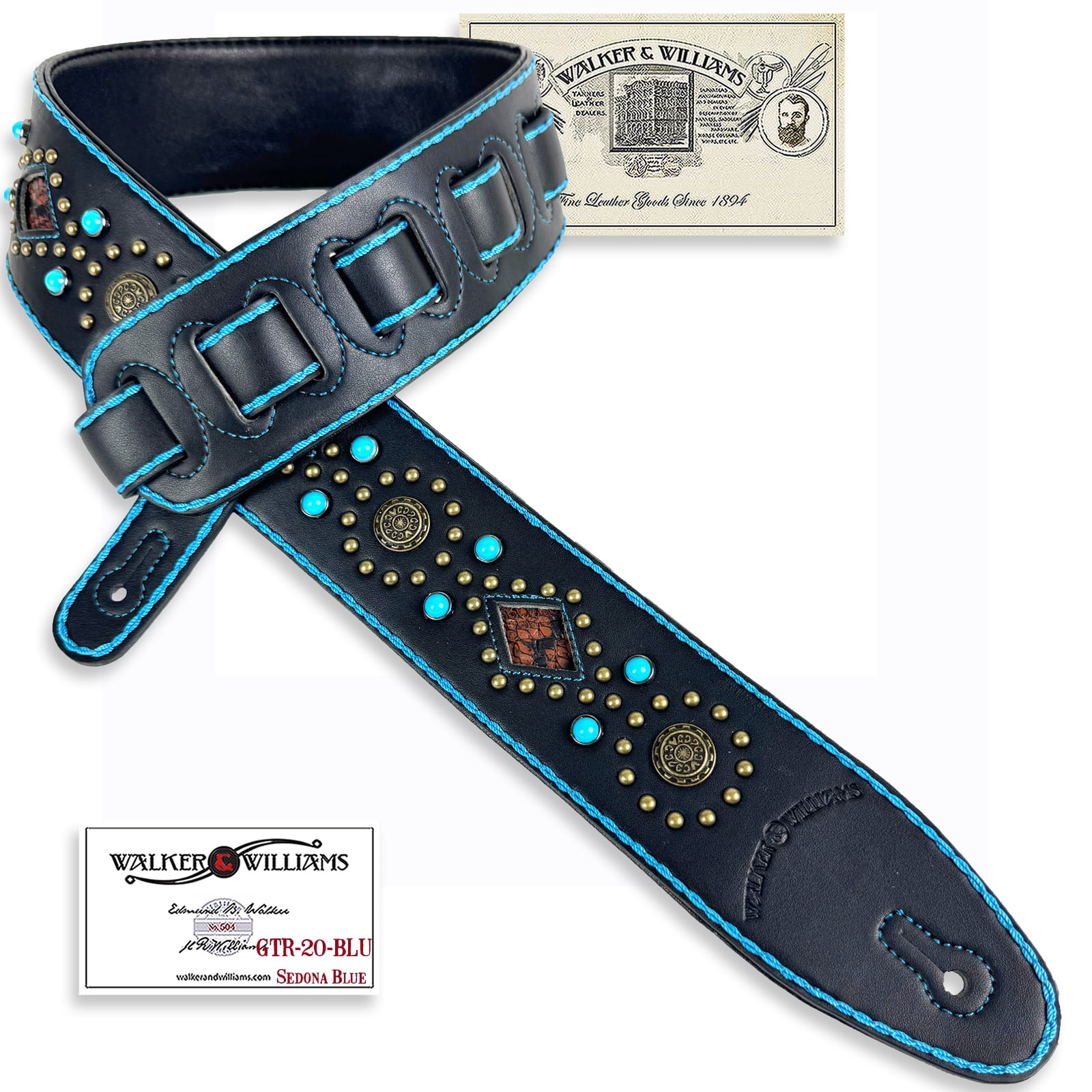 Walker And Williams GTR-20-BLU Sedona Special Turquoise Blue OnBlack ...